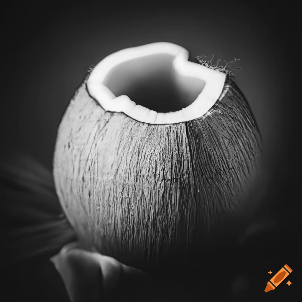 Close-up of the inner flesh of a coconut