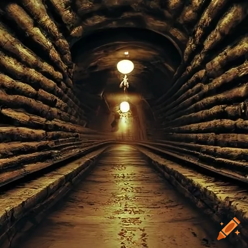 Excavation of underground ruins in vhs style on Craiyon