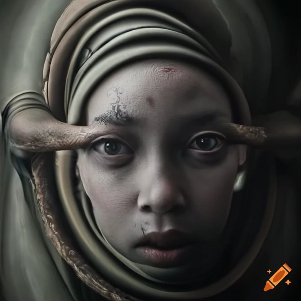 Unsettling and surreal abstract artwork