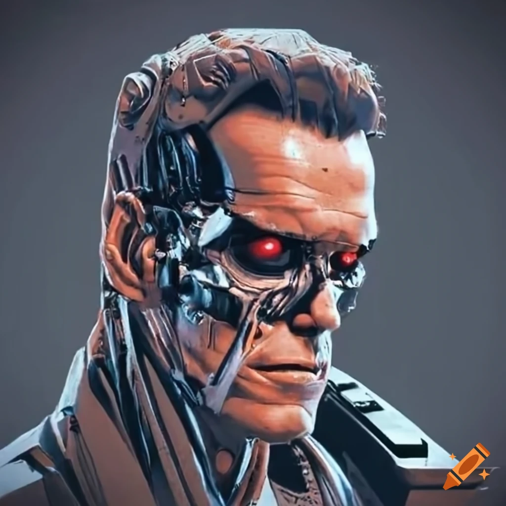 Pixel arnold terminator 2d digital artwork on Craiyon