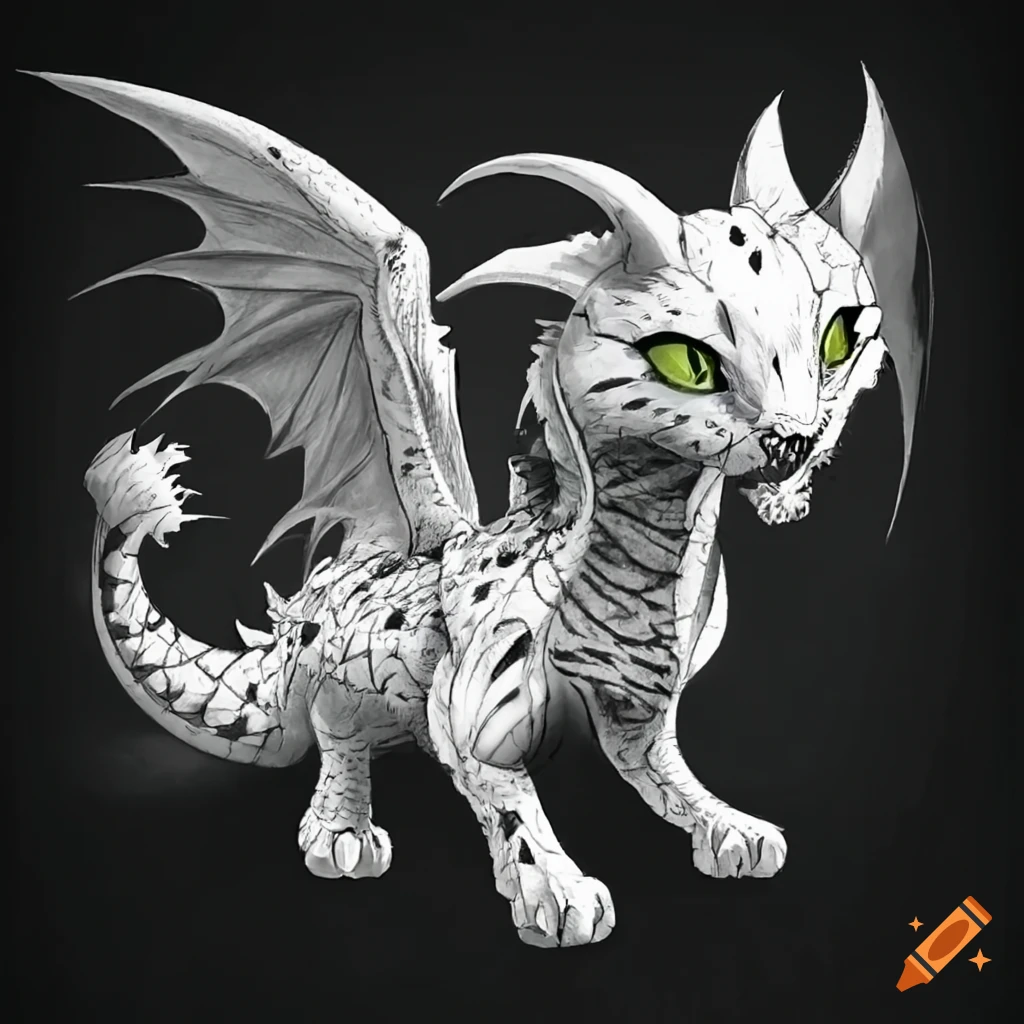 Image of a cat dragon hybrid on Craiyon