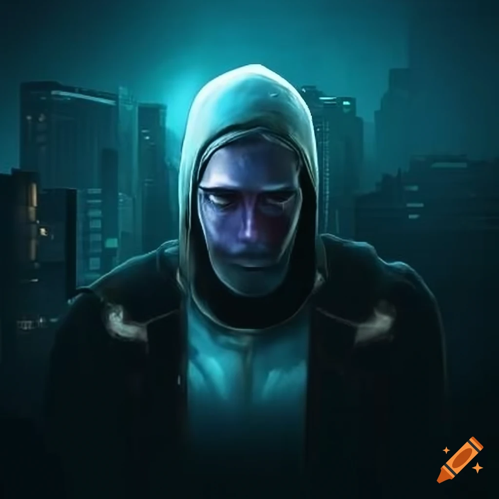 Cityscape with interconnected servers