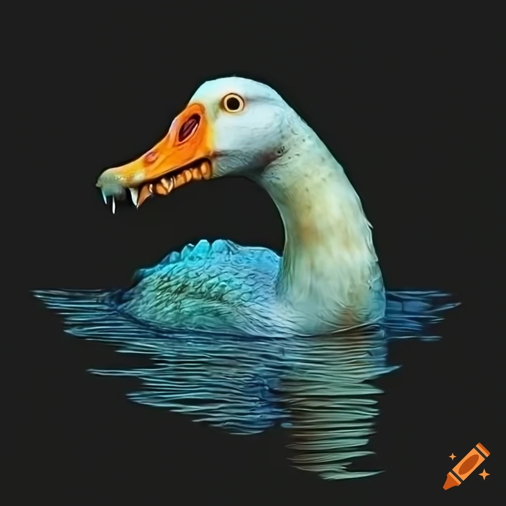 Albino psychedelic fusion of an alligator and a goose on Craiyon