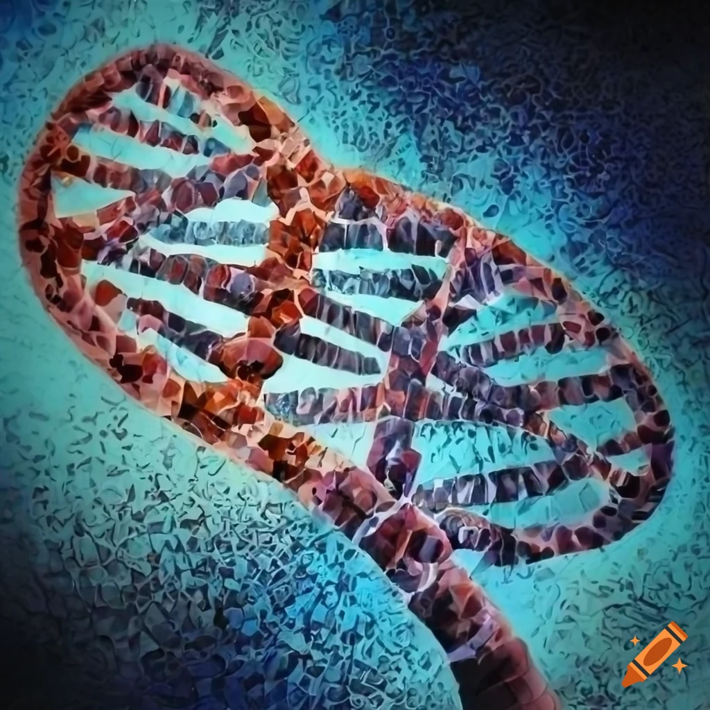 Mosaic art of dna double helix