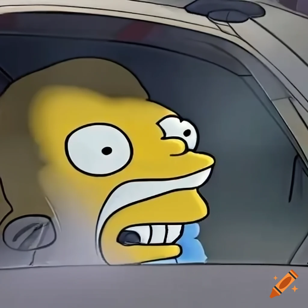 Homer simpson washing a nissan 180sx