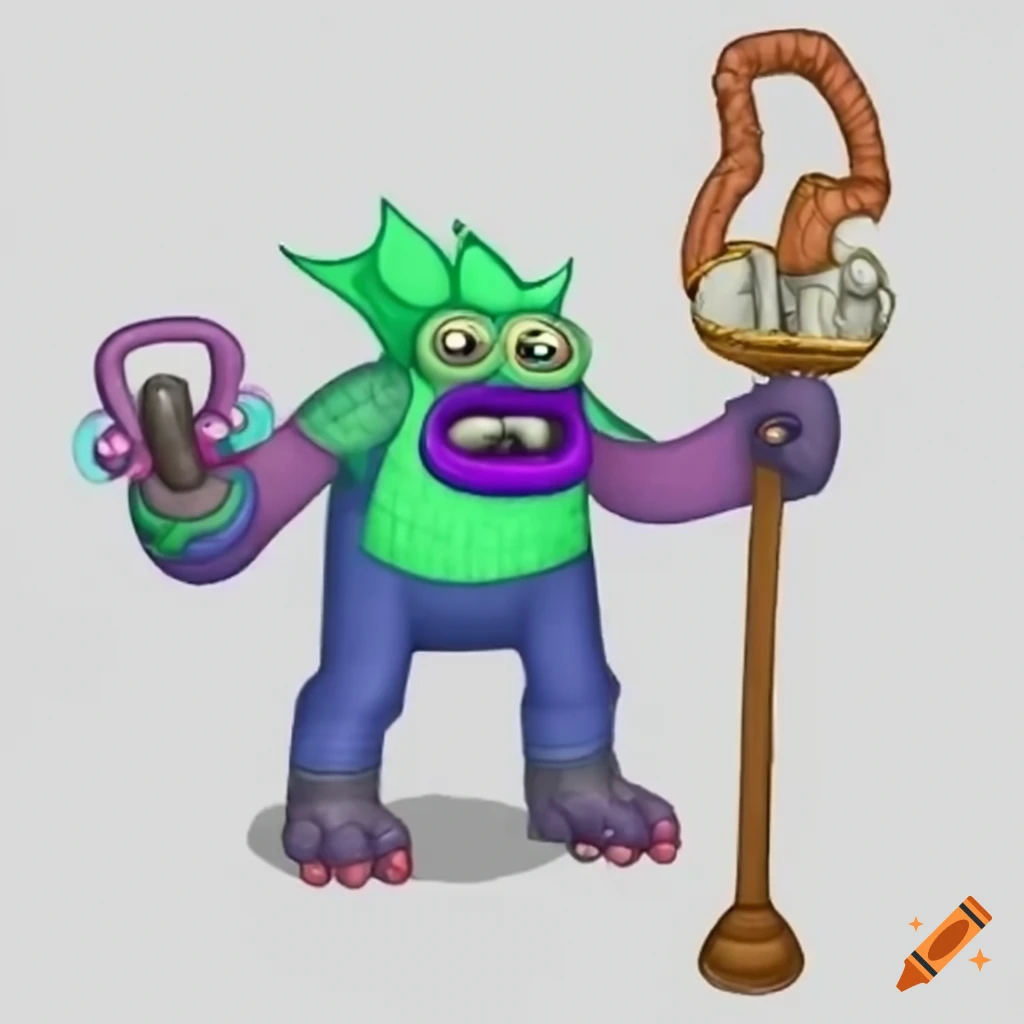 Electric element monster holding a staff on Craiyon