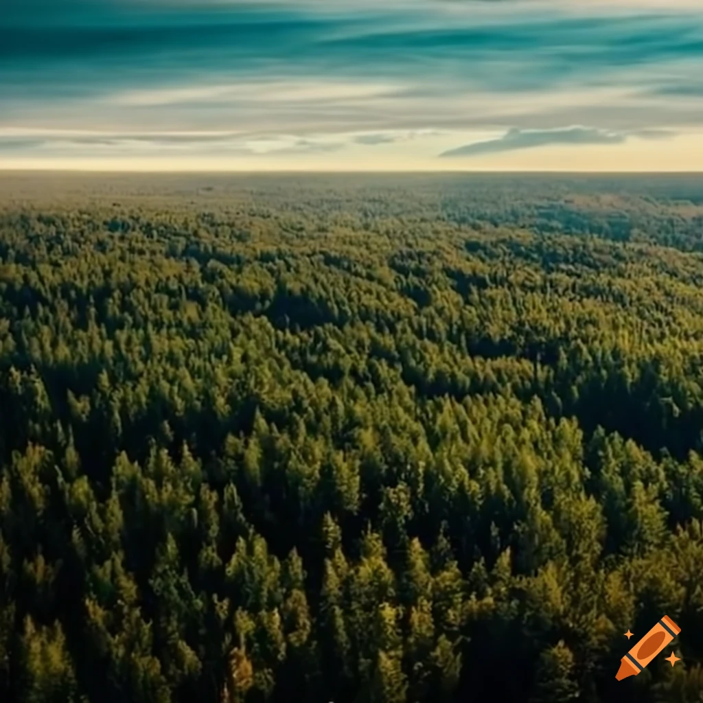 Bird's-eye view of a forest on Craiyon