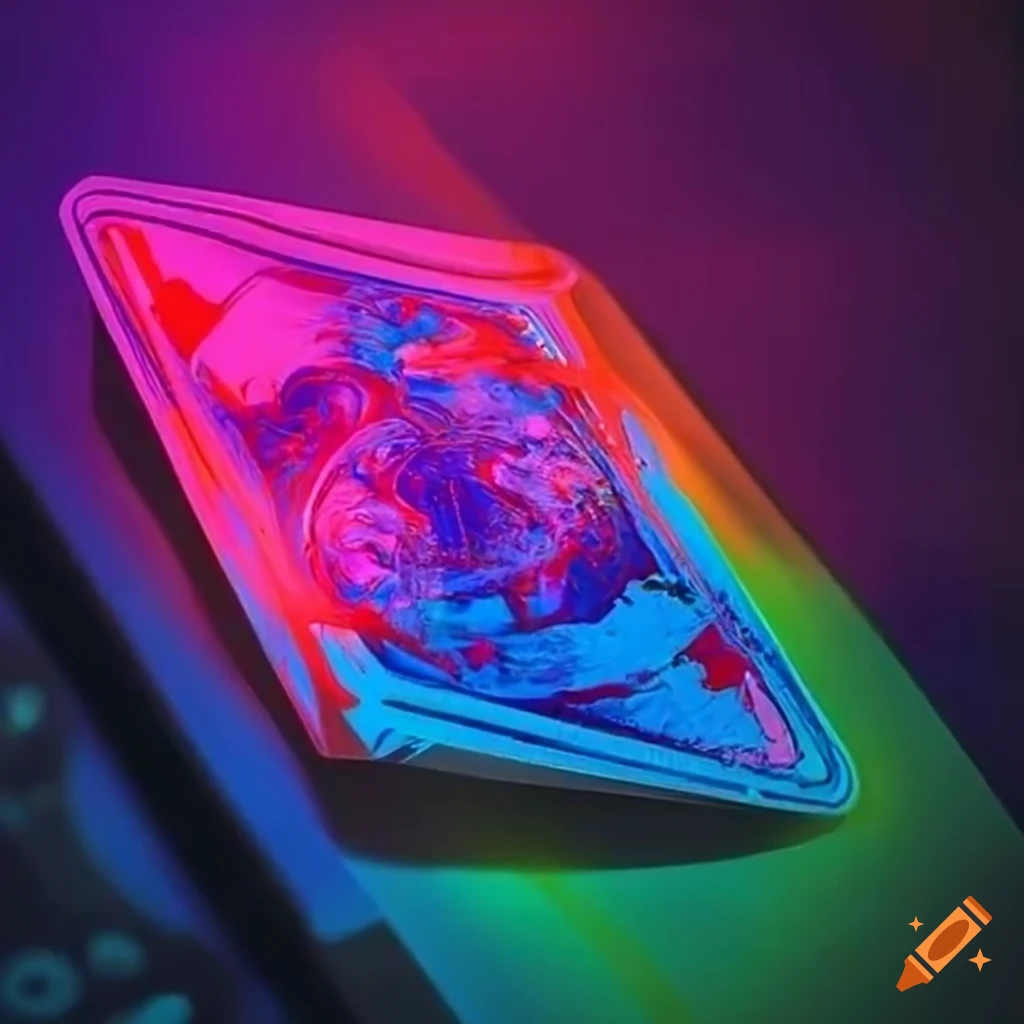 Neon-colored deck of cards on Craiyon