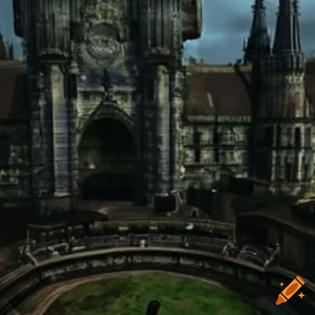 Night view of a gothic city in nostalgic ps2 graphics on Craiyon