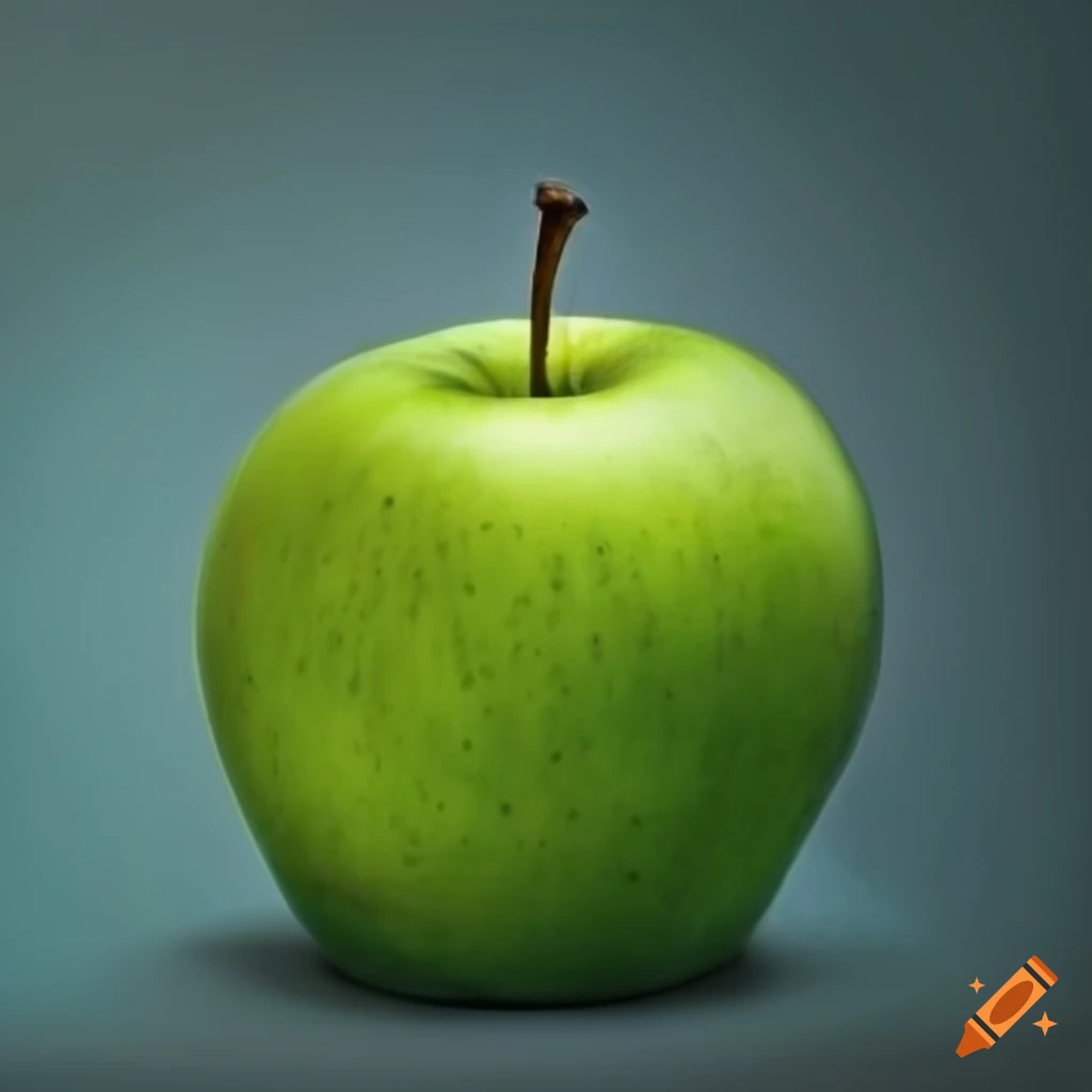 Hyperrealistic green apple