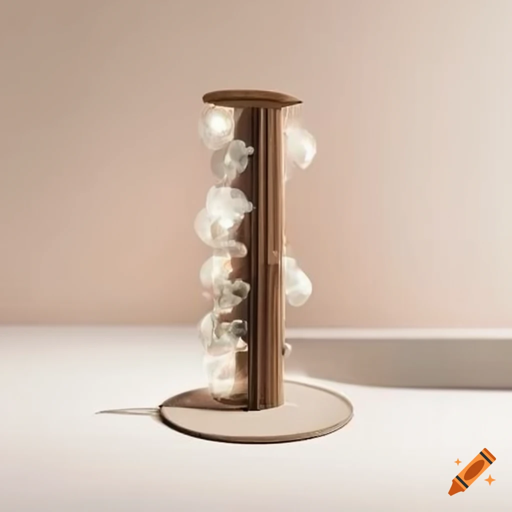 Chandelier with organic glass forms on Craiyon