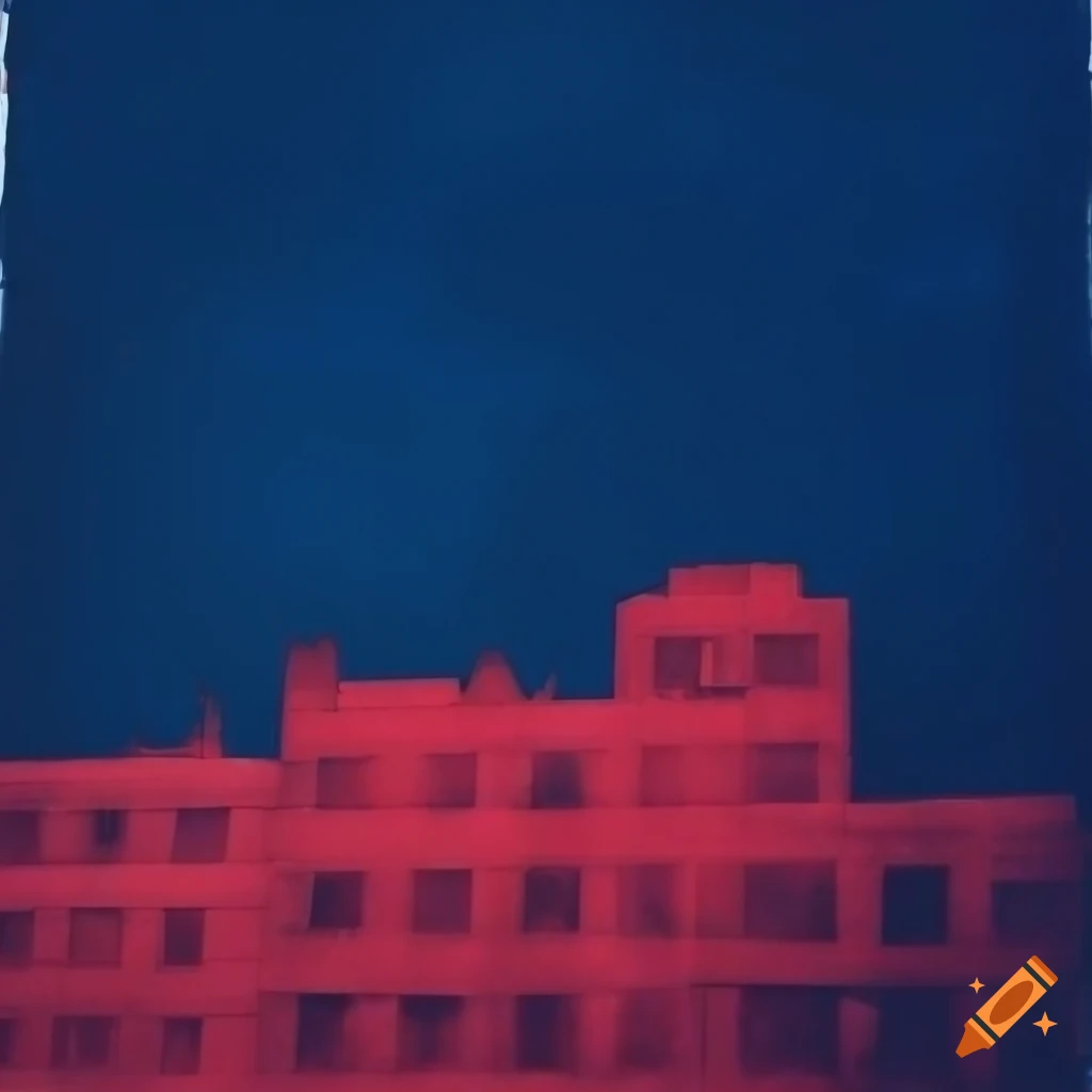 Cyanotype cityscape inspired by half life 2 on Craiyon