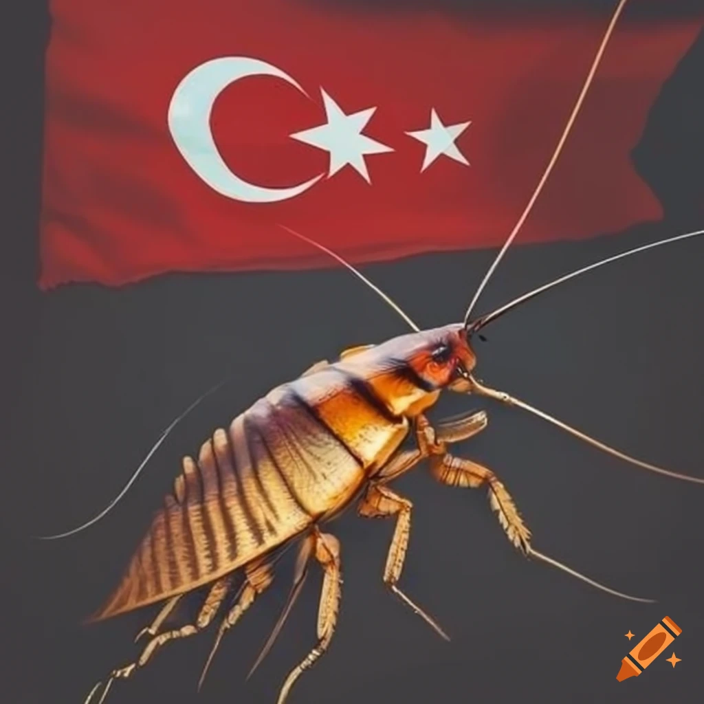 Symbolic illustration of a cockroach representing Turkish deity on Craiyon