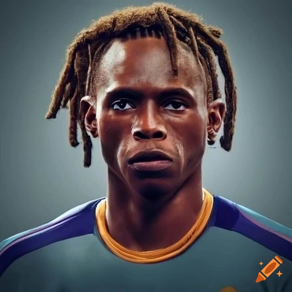 African male soccer player with dreadlocks on Craiyon