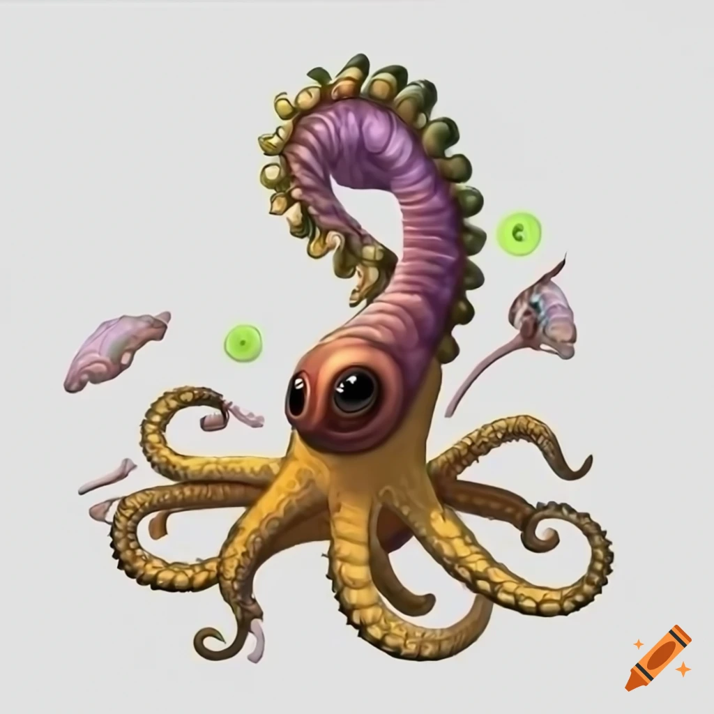 Octopus harp monster with tentacles on Craiyon