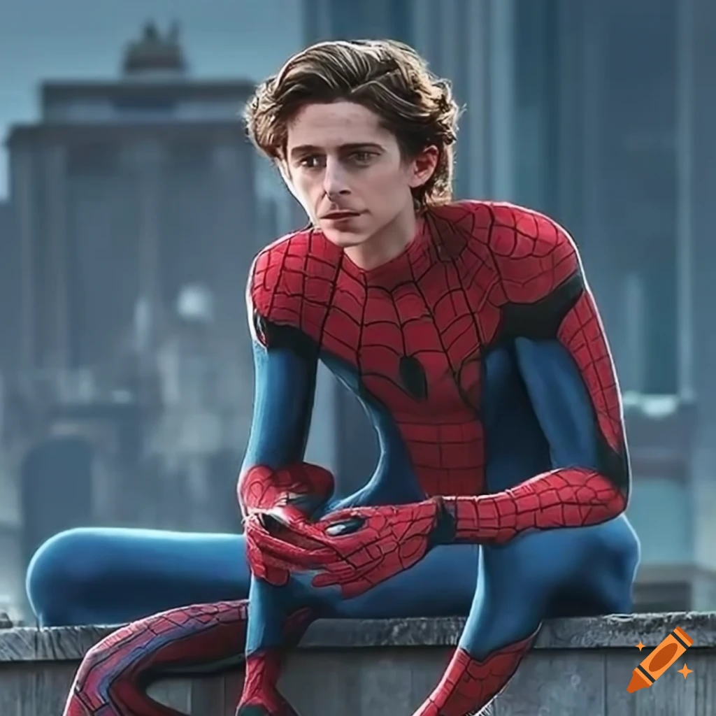 Timothy chalamet and florence pugh as spider-man and gwen stacy on Craiyon