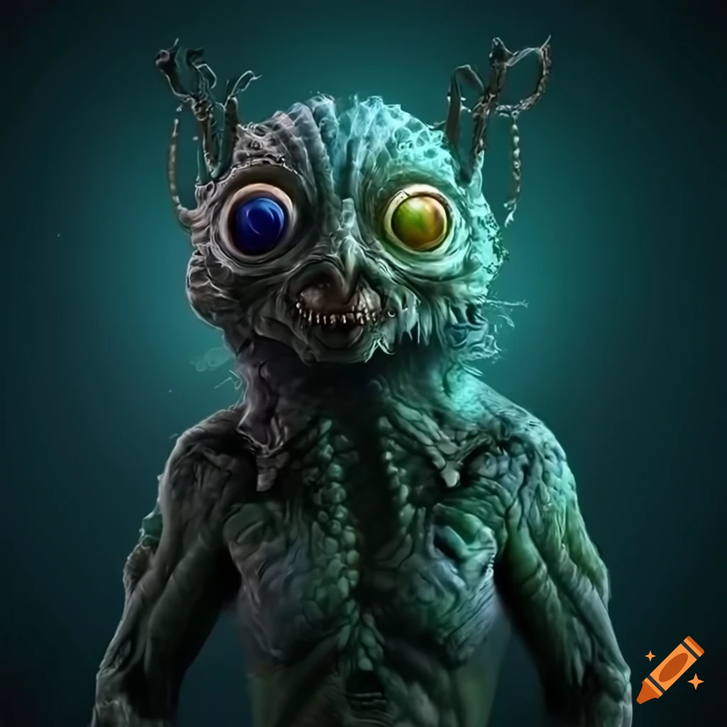 Striking royal portrait of a unique alien creature with regal attire on ...