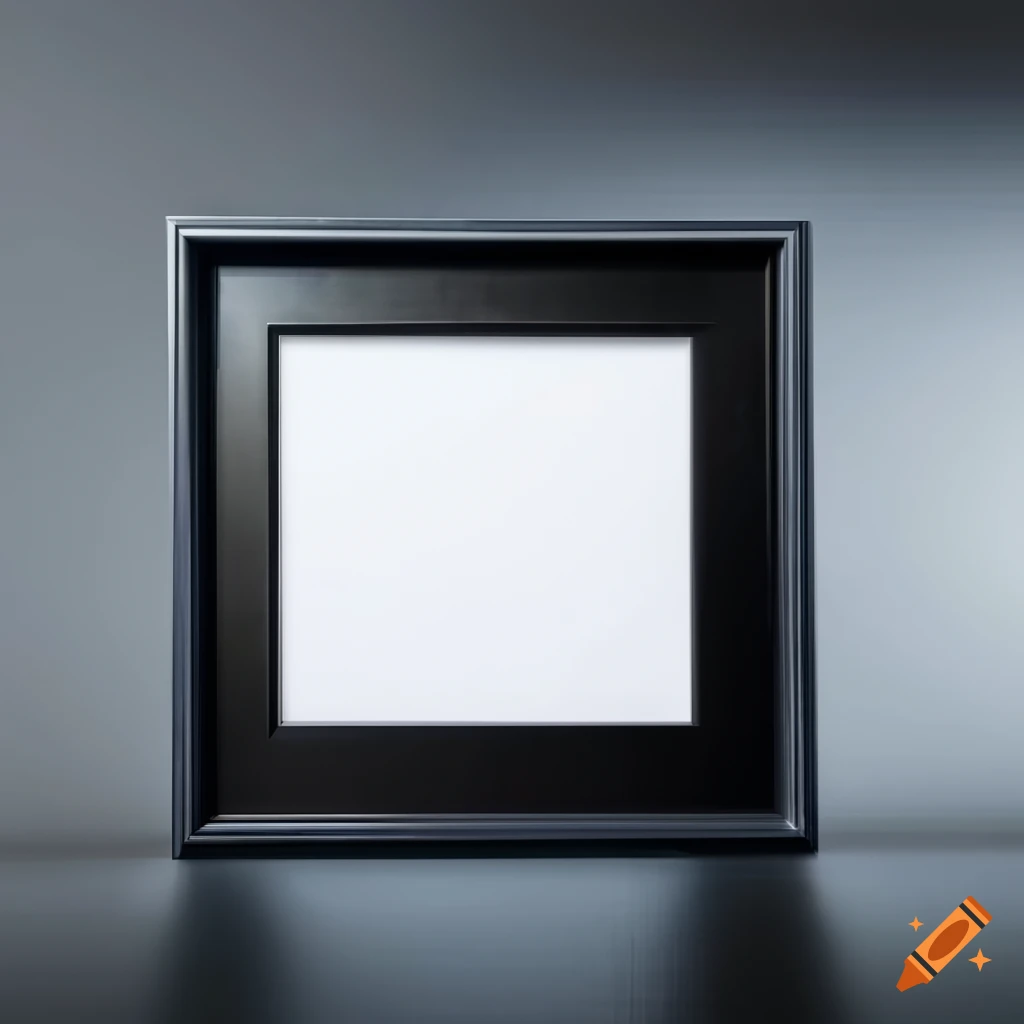 Elegant blank photo frame in a modern art museum on Craiyon