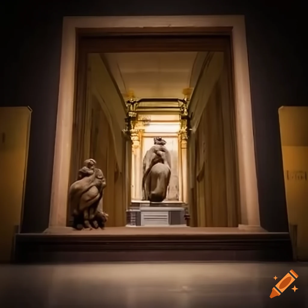 Monkey observing museum architecture on Craiyon