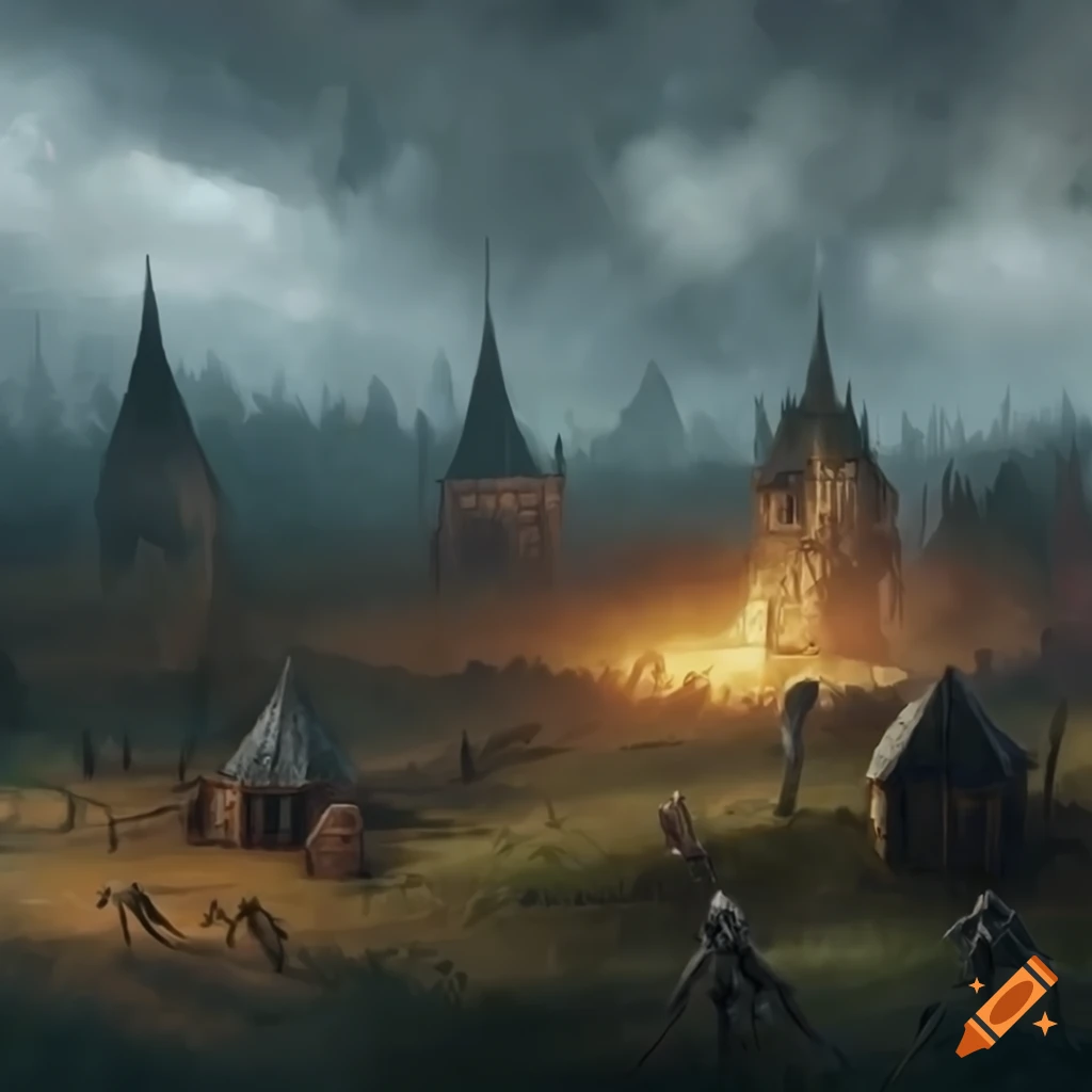 Realistic depiction of a medieval battlefield