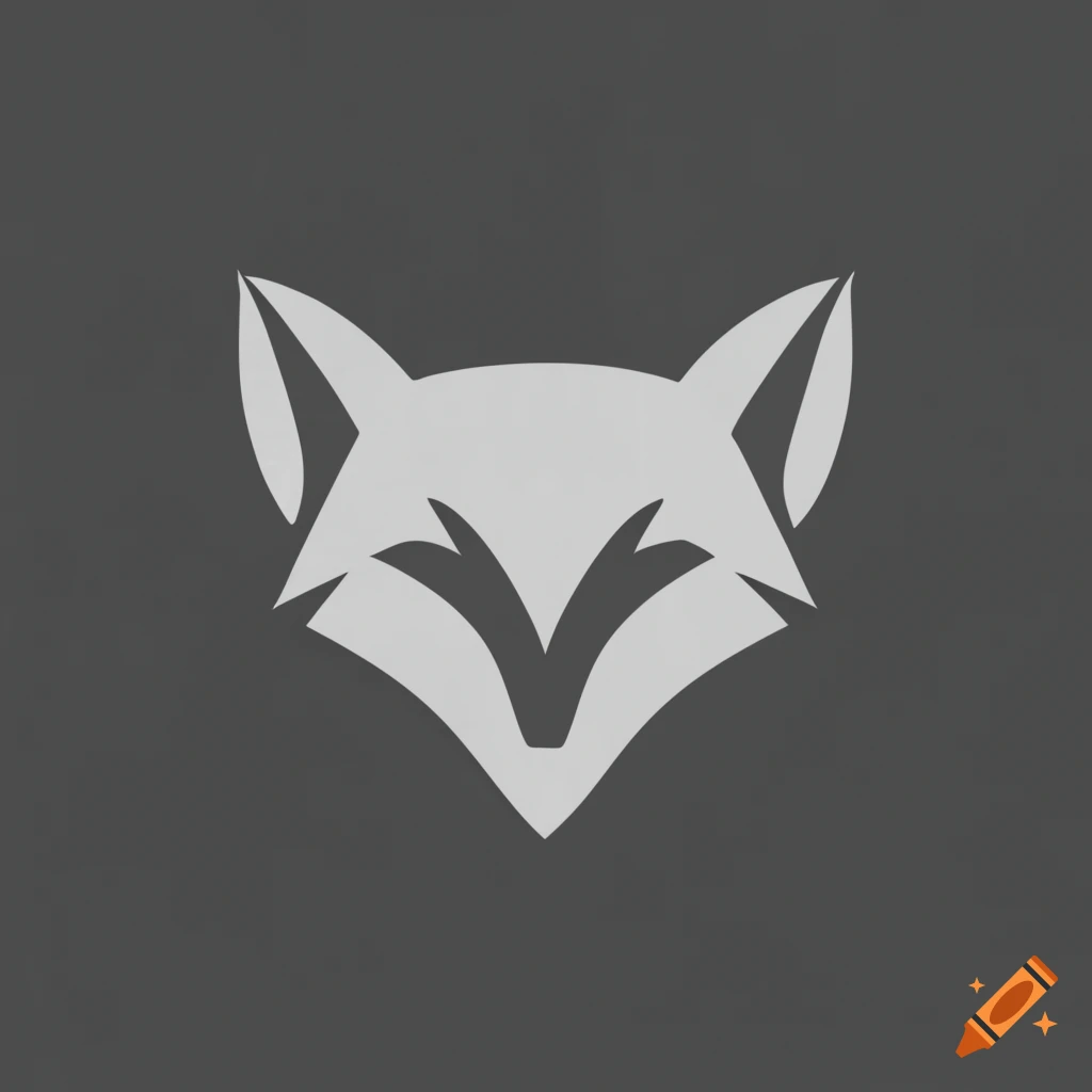 Simple black and white coyote head logo in vector format on Craiyon