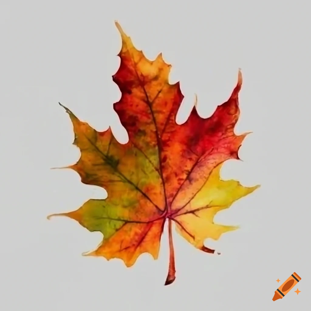 Watercolor autumn maple leaves on Craiyon