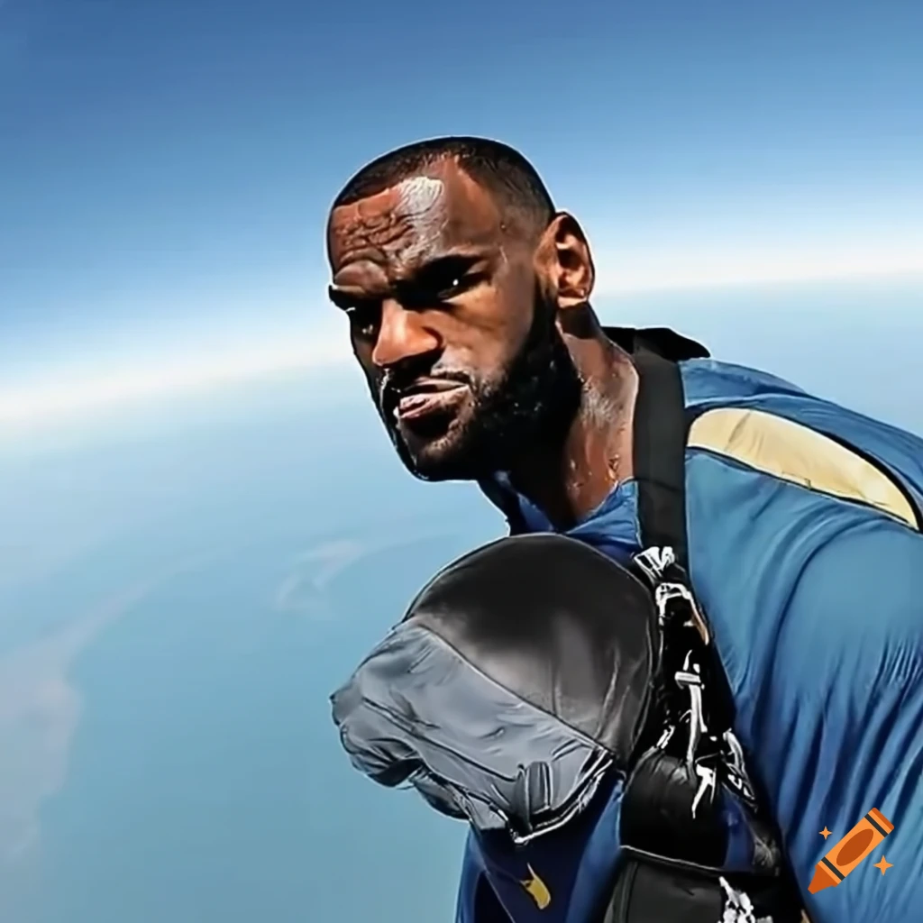 Lebron james skydiving on Craiyon