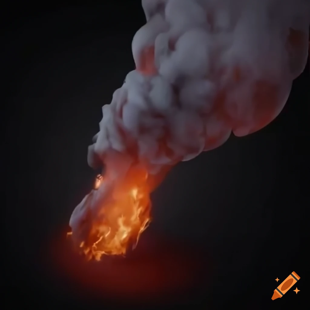 Black background with fire and smoke in unreal engine 5