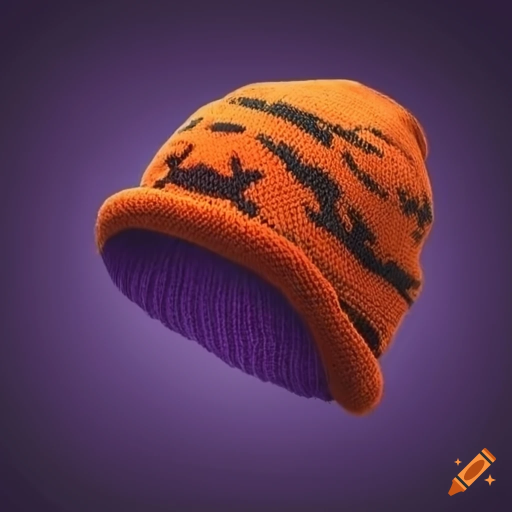 Halloween-themed beanie hat texture on Craiyon