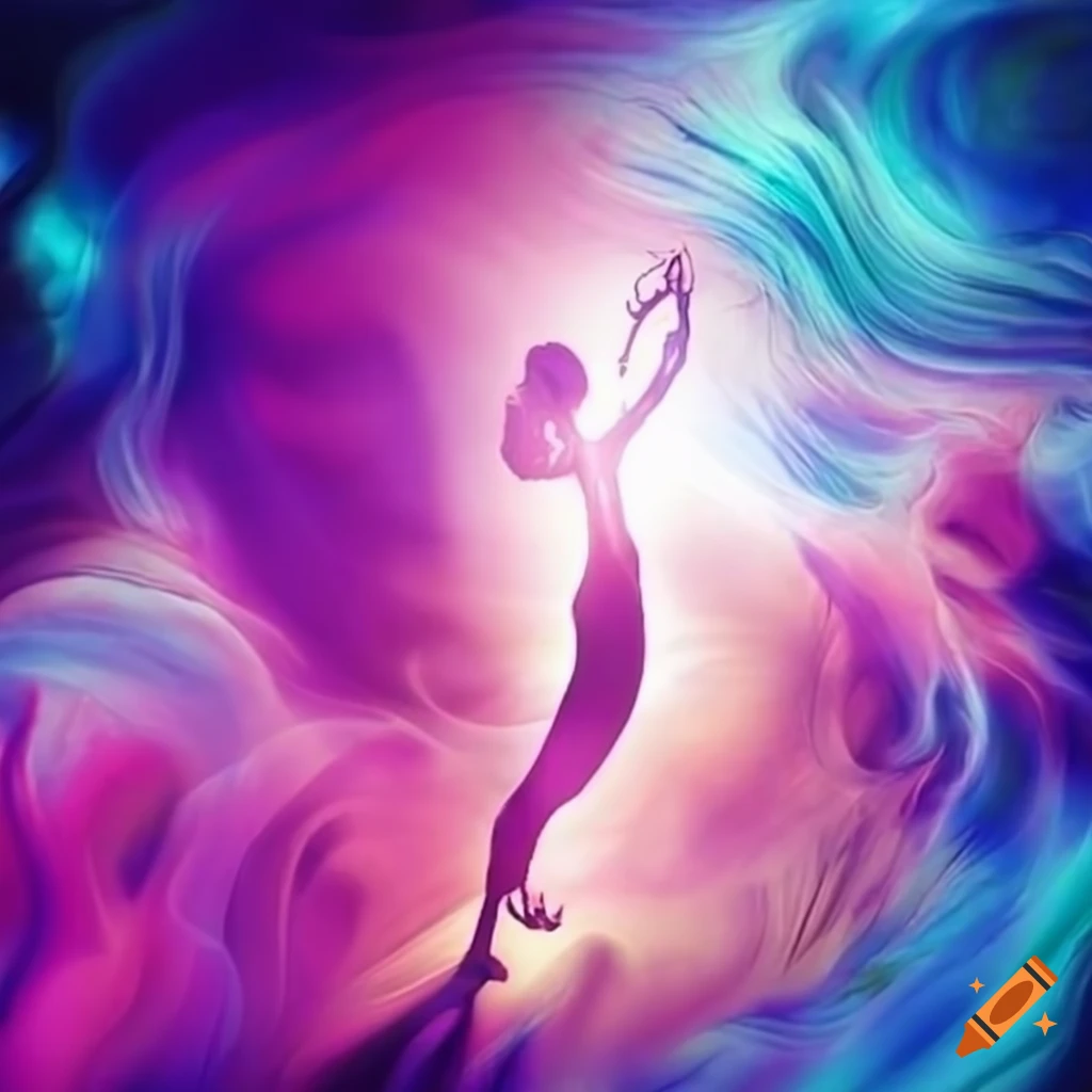 Artistic representation of a soul entering a body