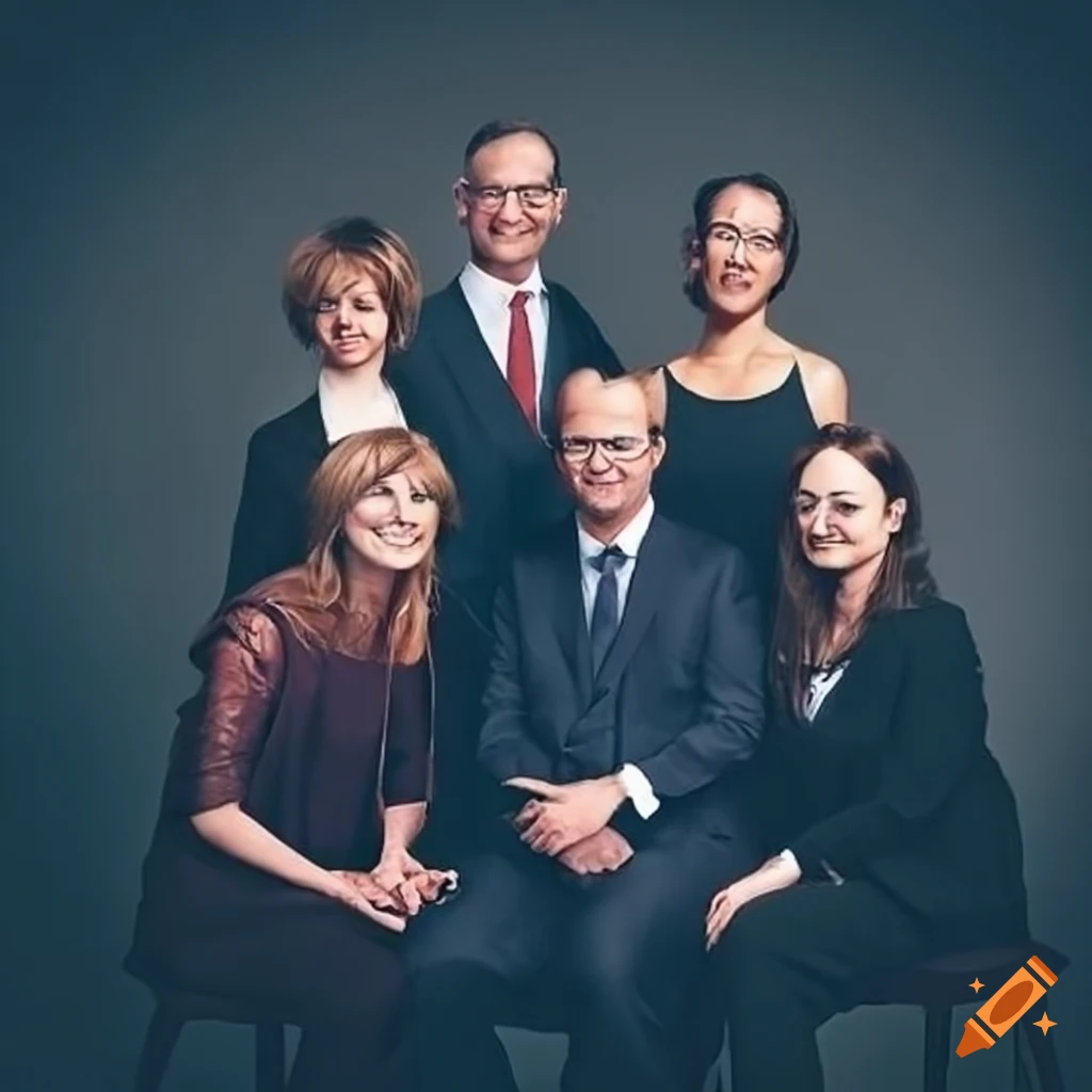 Group photo of the applied r+d team at Foster + Partners on Craiyon