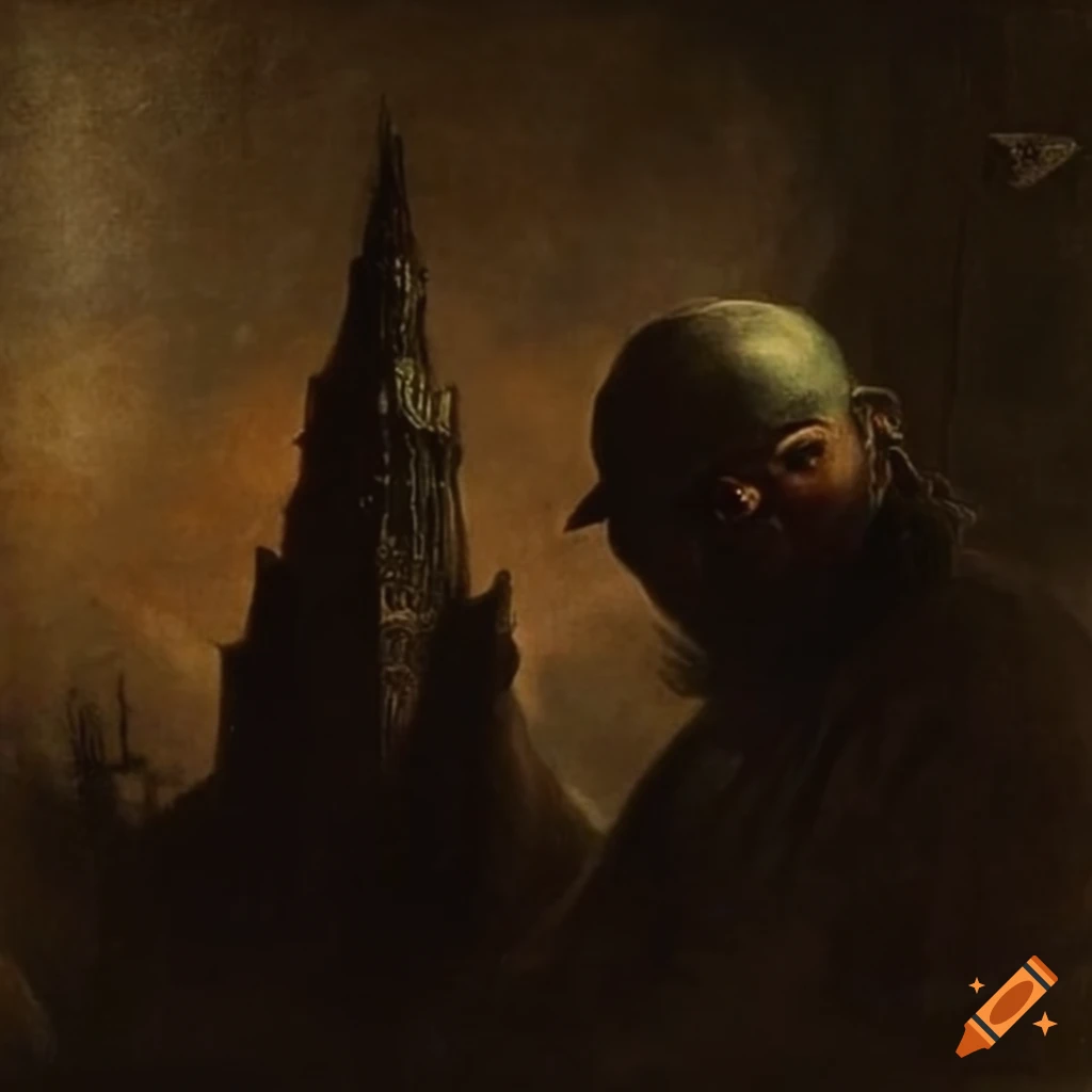 Vintage artwork of an american rapper in a 1800s setting at night