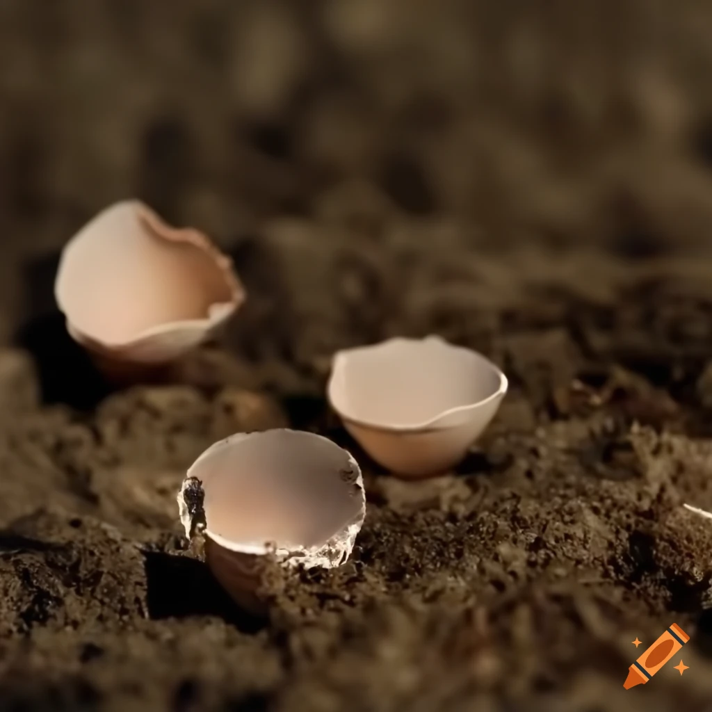 Discovery of empty eggshells in the sand on Craiyon
