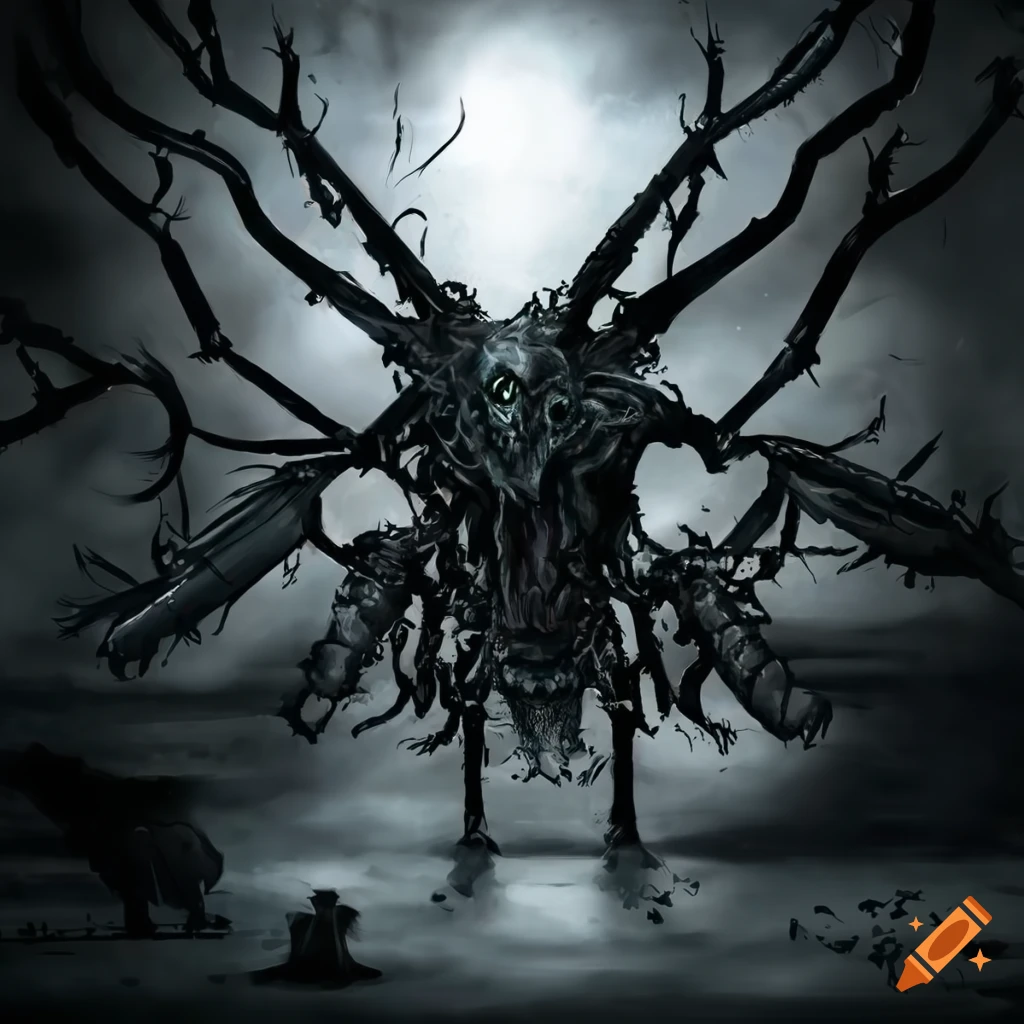 Digital art of a mysterious winged shadow creature on Craiyon