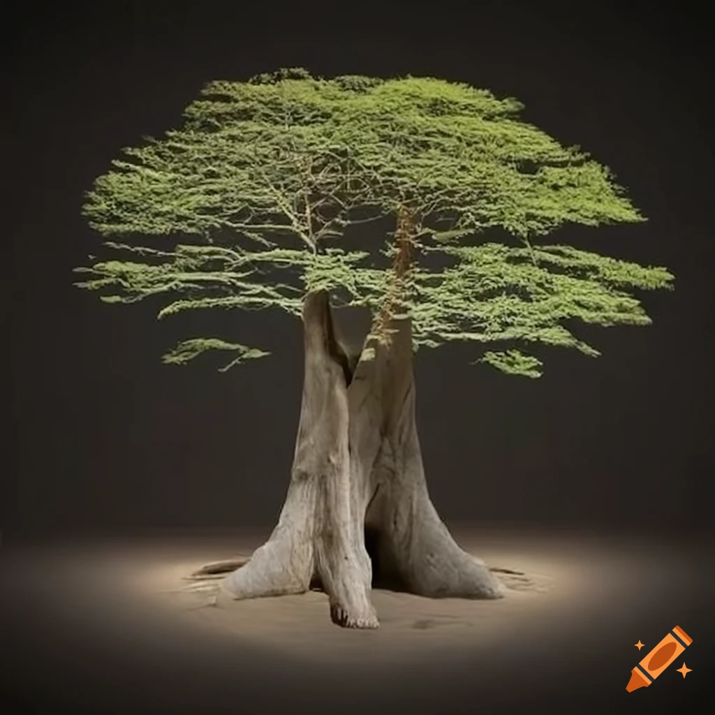 Ceiba tree with dwellings for people on Craiyon