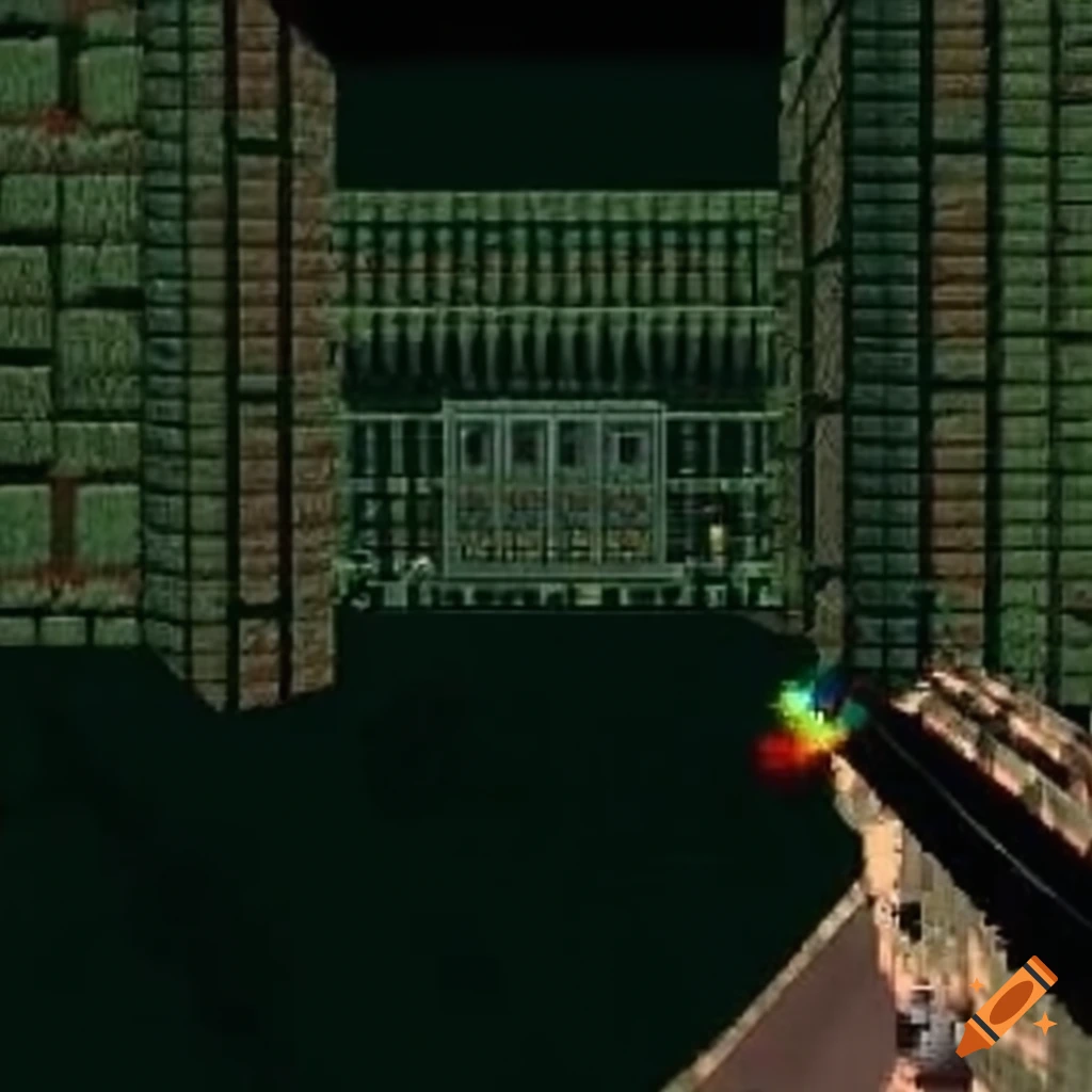 Uncanny forest scene in n64 graphics from an n64 game on Craiyon