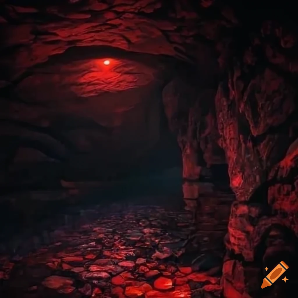 Image of a mysterious cave with glowing gemstones on Craiyon