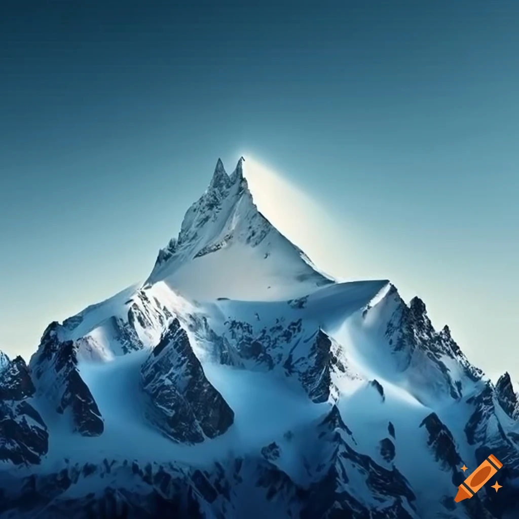 Impressive digital art of a snow-capped mountain on Craiyon