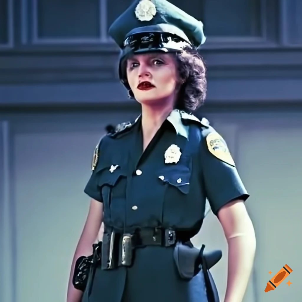 Vintage photo of a female police officer in los angeles