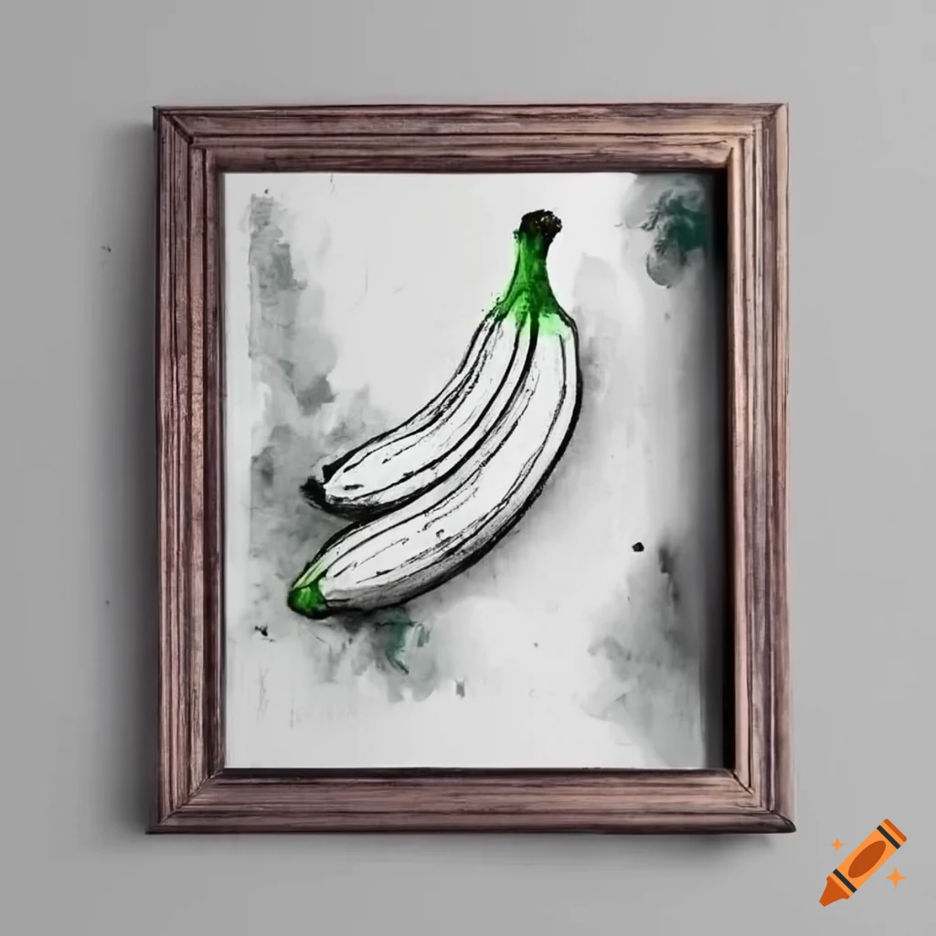 Pop art drawing of a framed banana