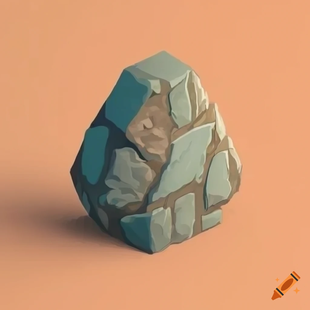 Isometric view of stone bricks on Craiyon