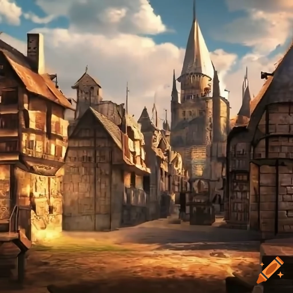 Realistic construction of a medieval city on Craiyon