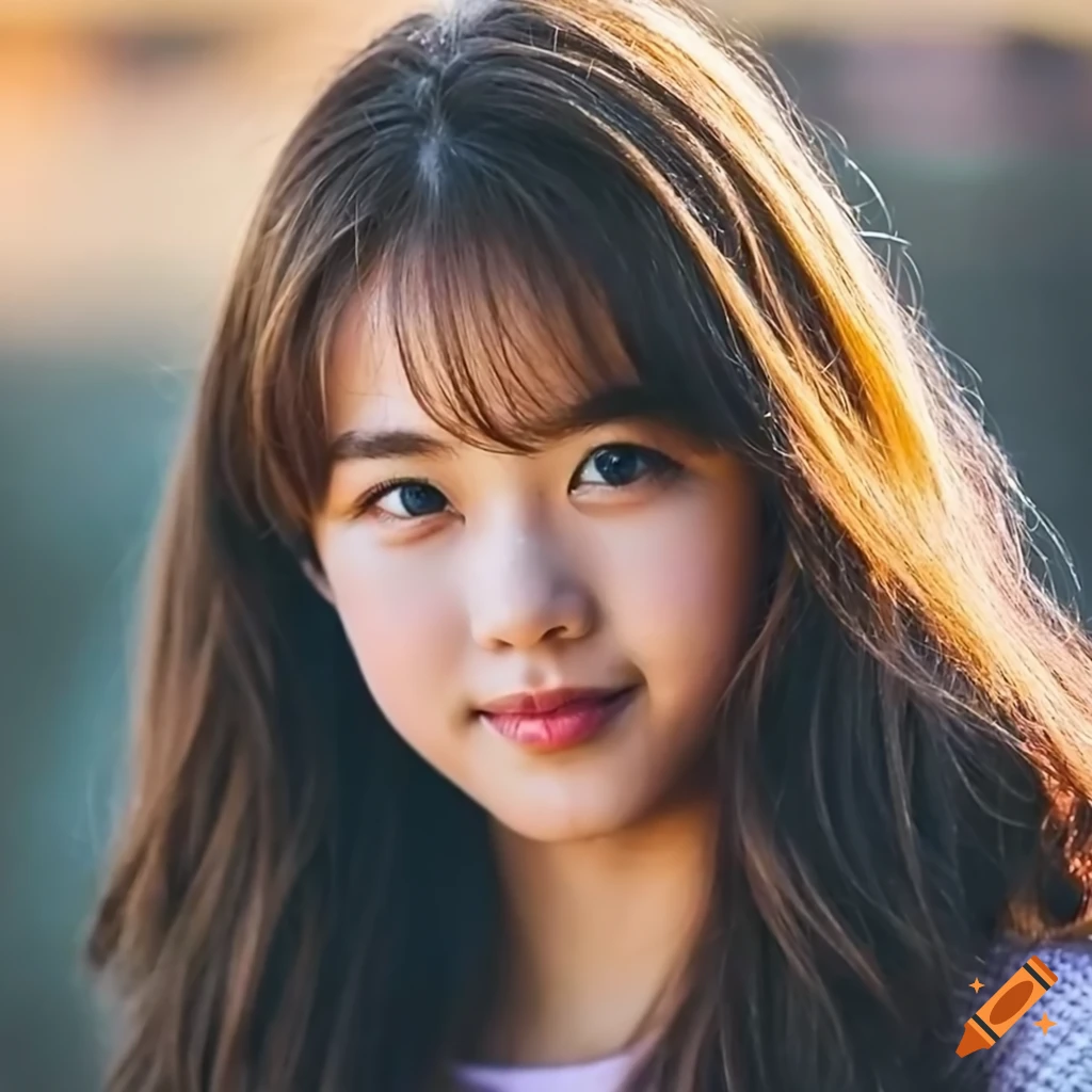 Portrait of a cheerful 17-year-old actress on Craiyon