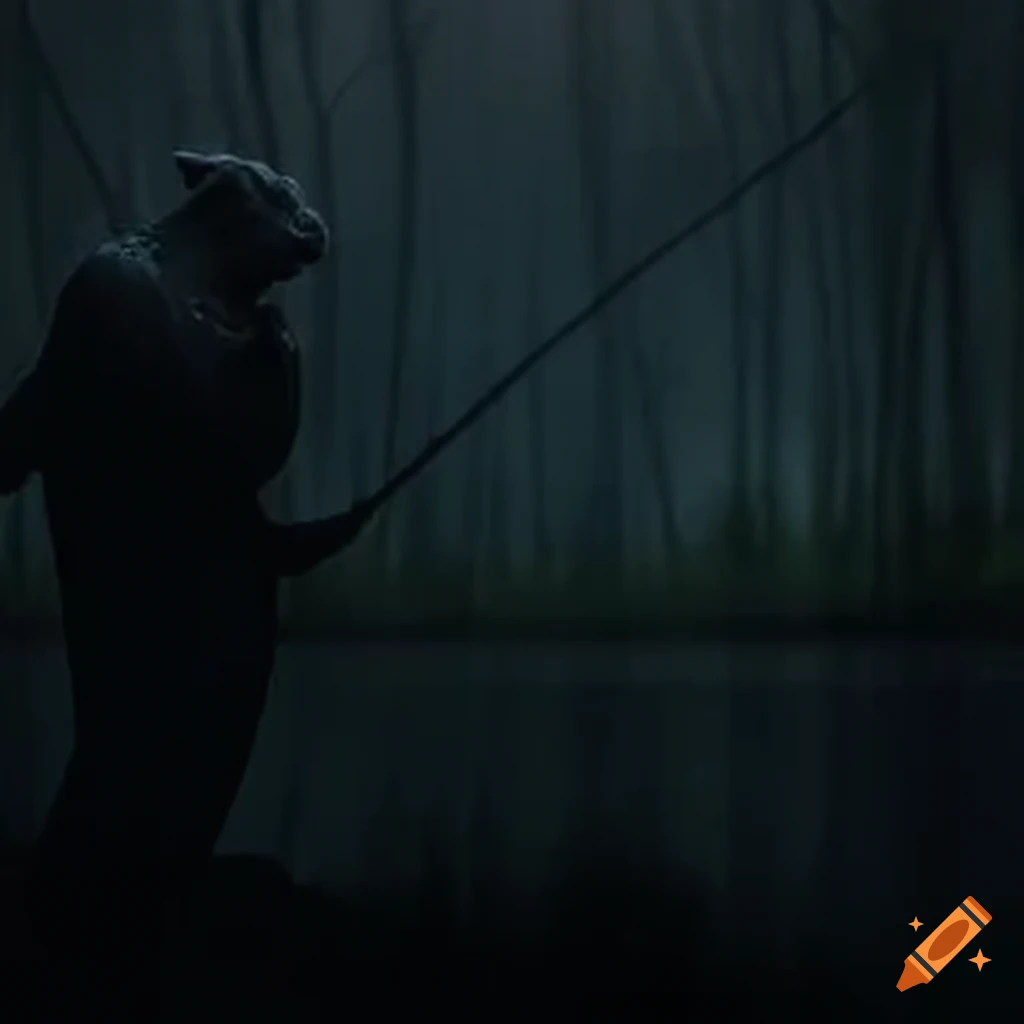 Scary halloween fishing image on Craiyon