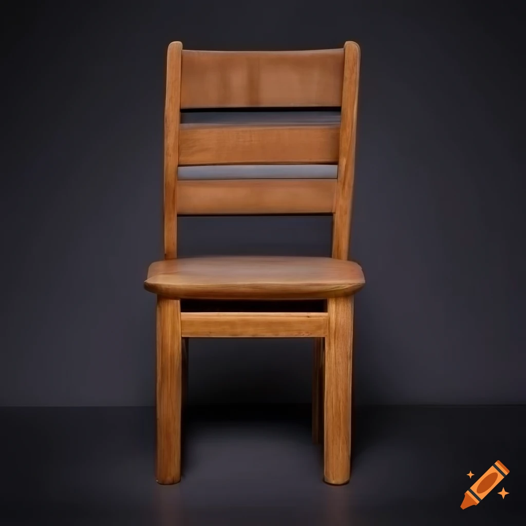 Top view of a wooden chair on black background