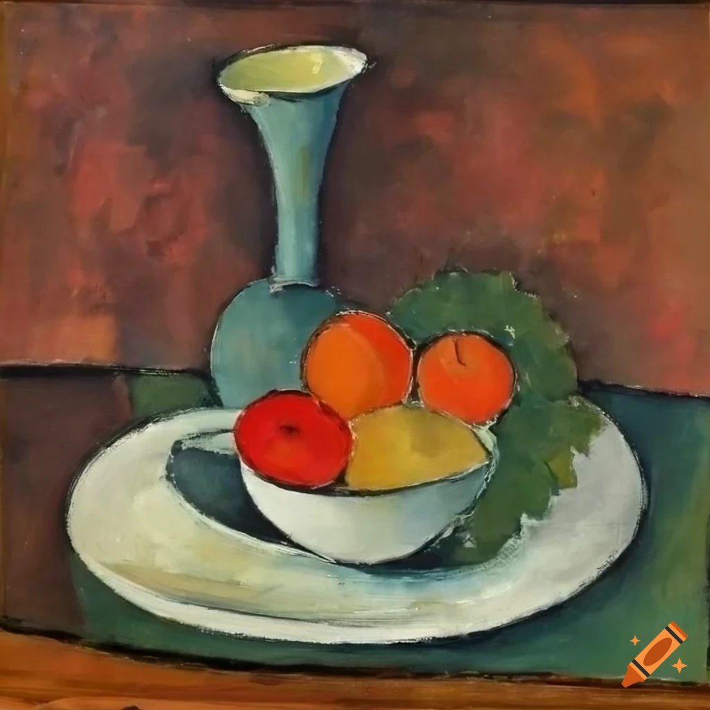 Modigliani's painting of a beautiful still life with flowers and fruits ...