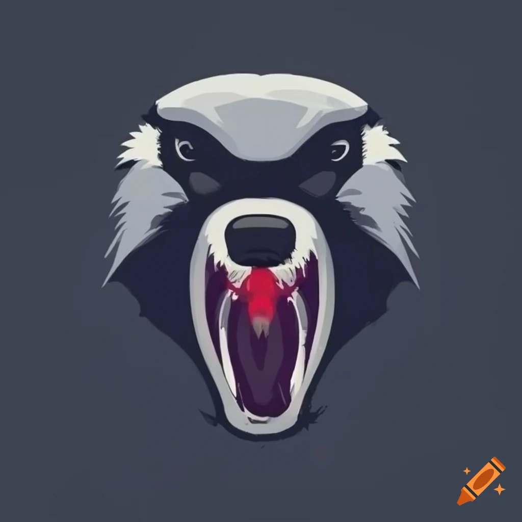 Logo of a badger with fangs in a circular design