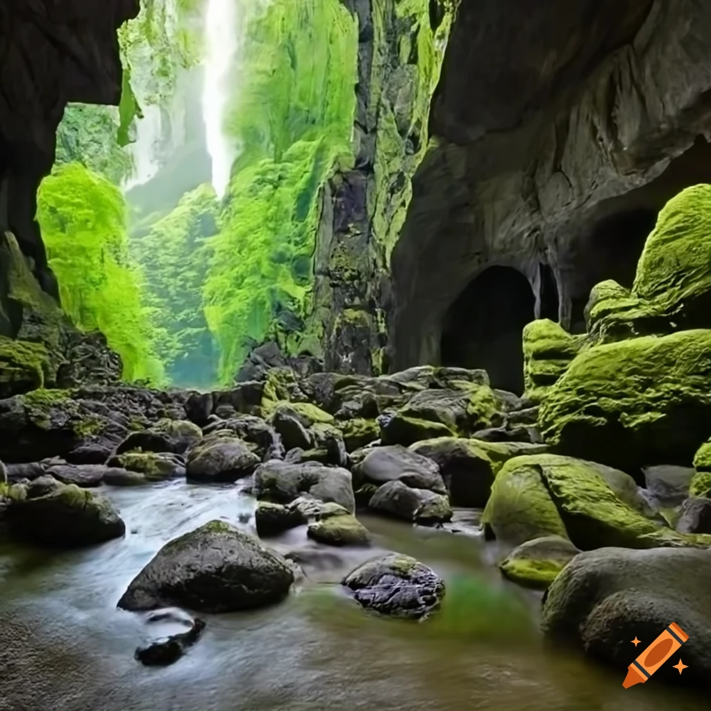 Lush caves provide on Craiyon