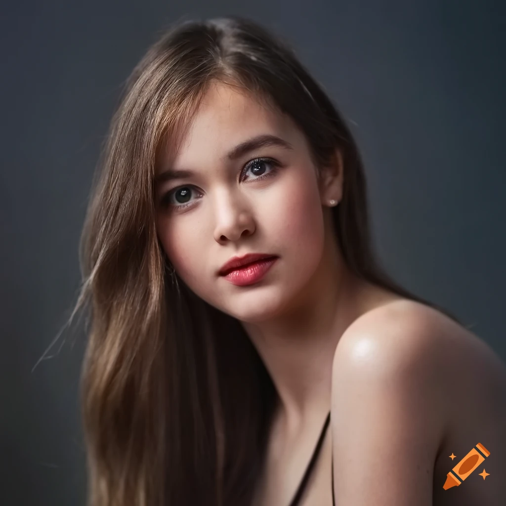 High-quality portrait of a determined 17-year-old actress on Craiyon