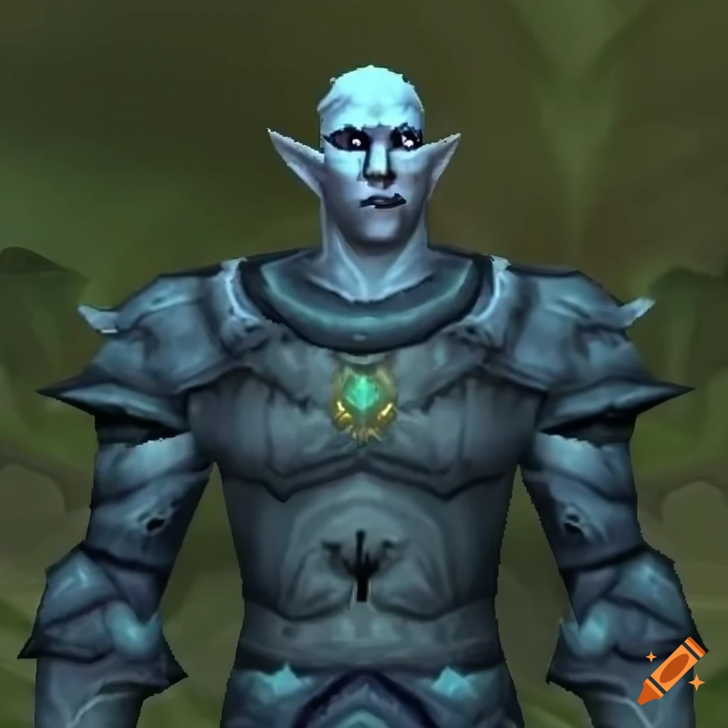 Digital art of a majestic and powerful armored elf on Craiyon